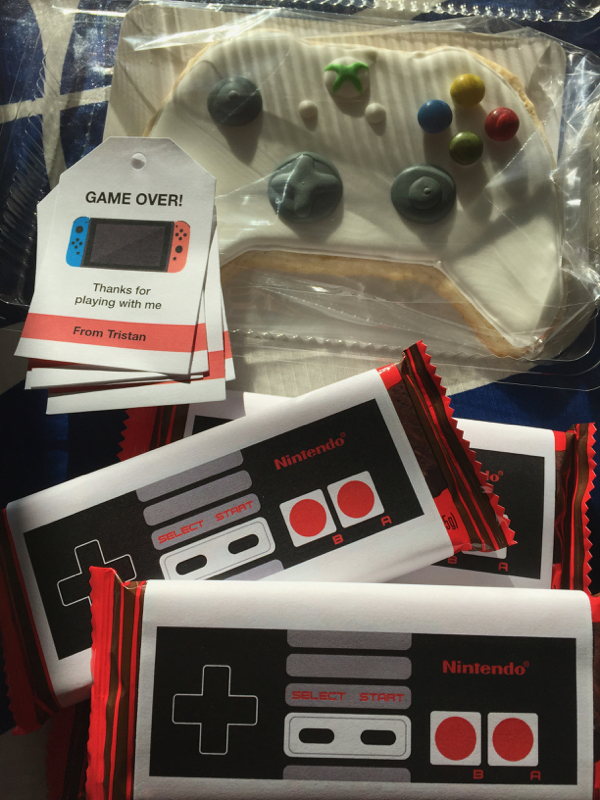 Xbox Controller Sugar Cookies and Nintendo Chocolate Bars