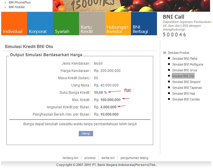 Beda suku bunga flat dan efektif