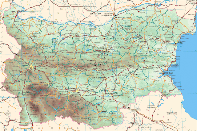 BULGARIA - GEOGRAPHICAL MAPS OF BULGARIA