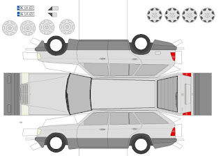 SP. Papel Modelismo: PaperCraft - Mercedes-Benz W124 Wagon - Paper Car
