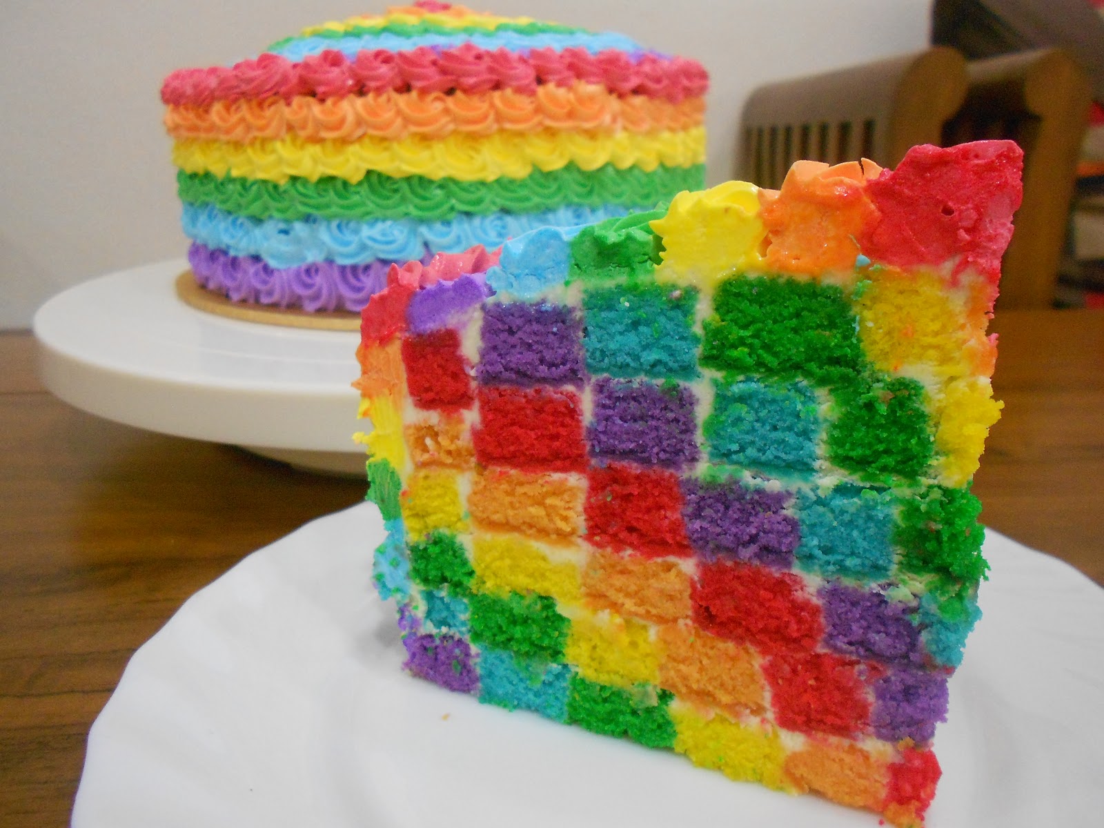 Hani N Bake: Checkered Rainbow Cake