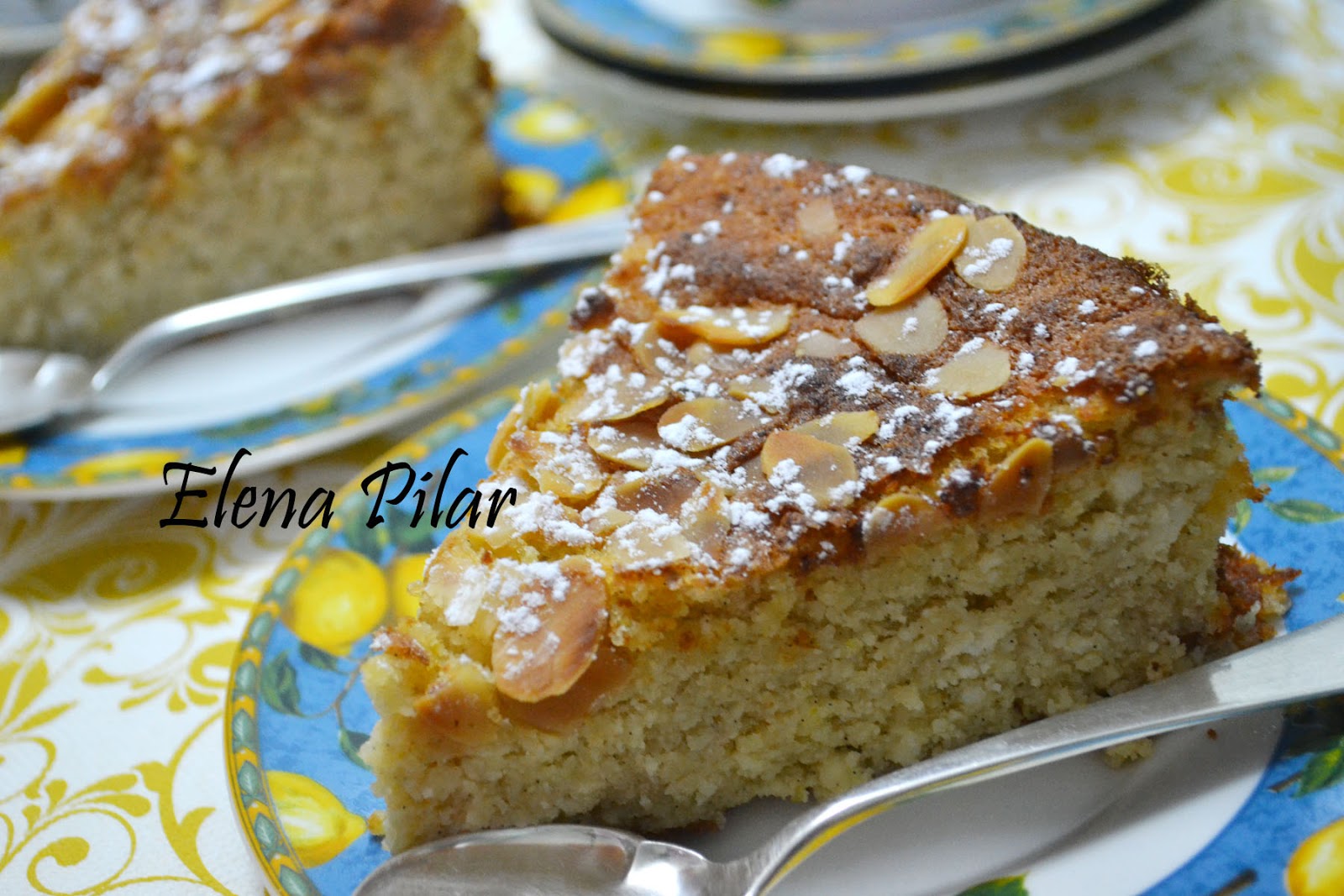 Pastel de almendras, requesón y limón