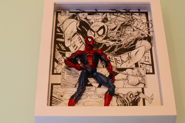 GEEK DIY BAM!: SPIDER-MAN ACTION FIGURE SHADOW BOX DISPLAY WALL ART DIY