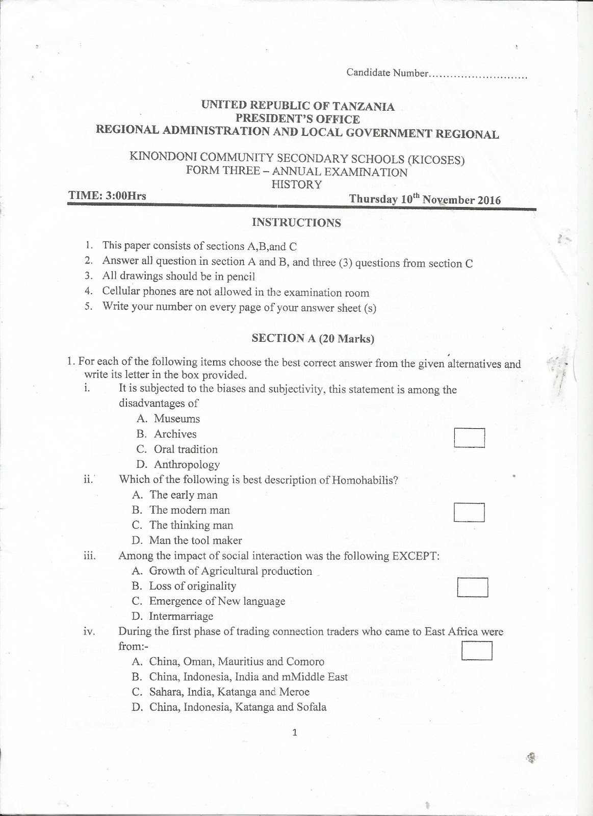 FORM THREE STUDY NOTES & PAST PAPERS BLOG: HISTORY---FORM THREE ...