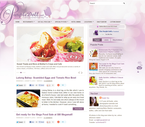 Featured Blog - The Purple Doll, a personal-turned-food-blog | Filipino ...