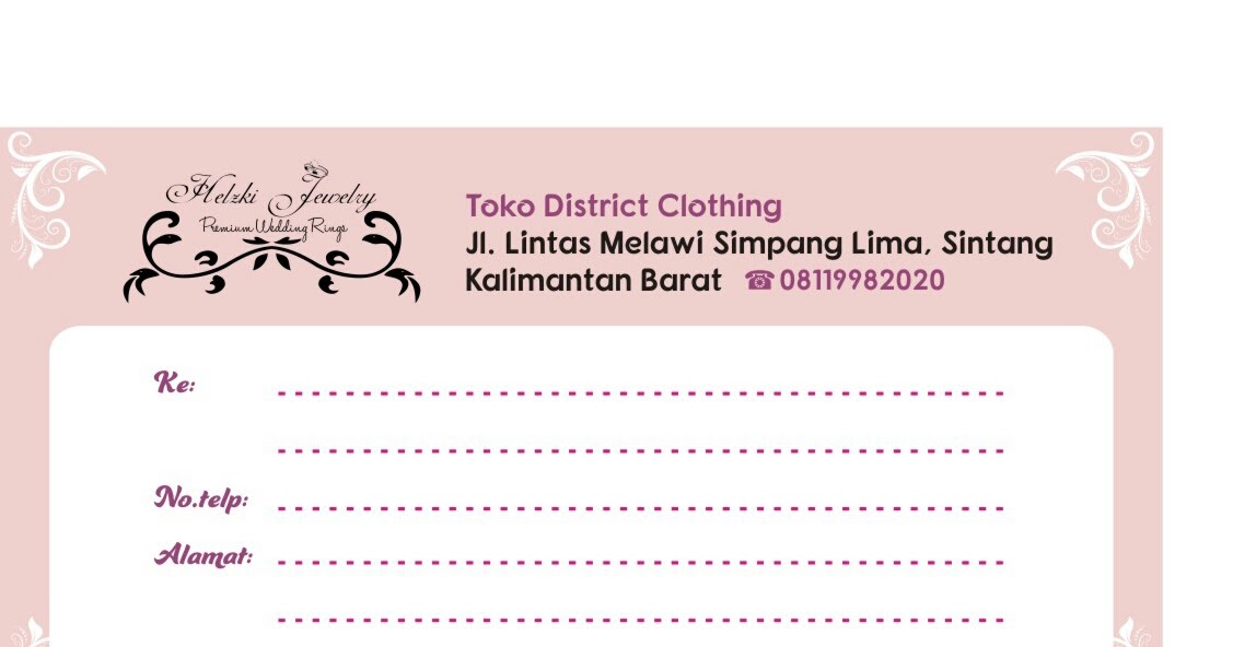 Contoh Form Pengiriman Barang Olshop