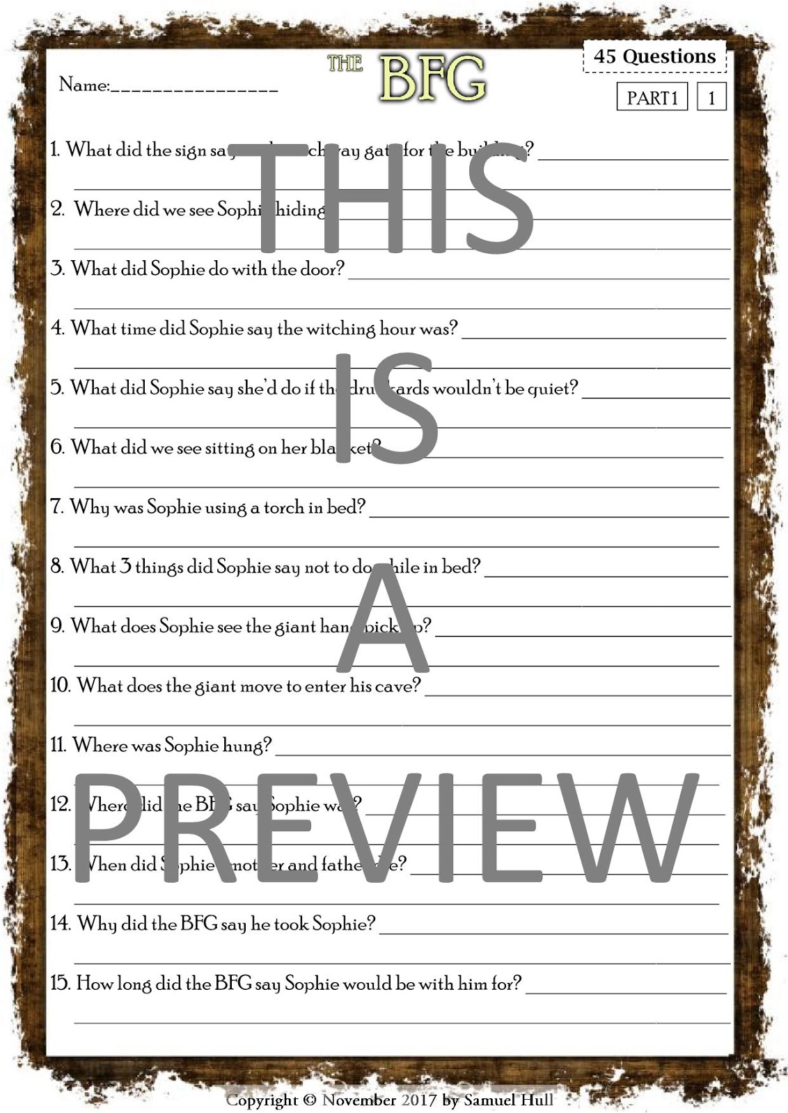 The BFG Movie Guide (2016) + Activities (Color + B/W) - Answer Keys ...