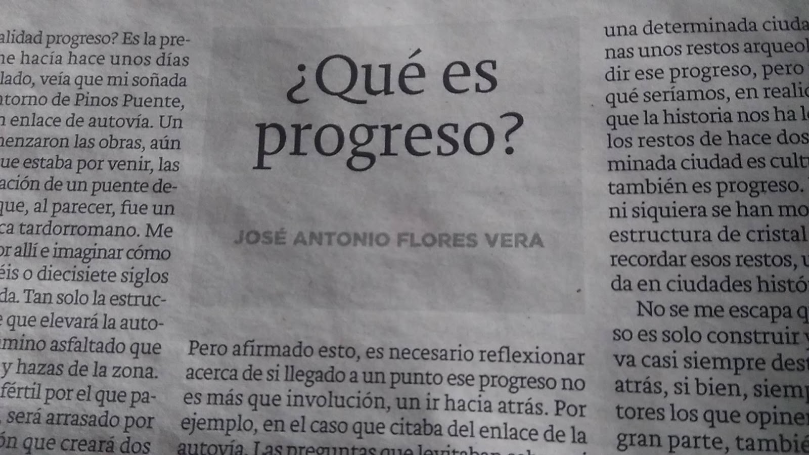 EL BLOG DE JOSÉ ANTONIO FLORES VERA: ¿QUÉ ES PROGRESO? (IDEAL 1/8/2016)
