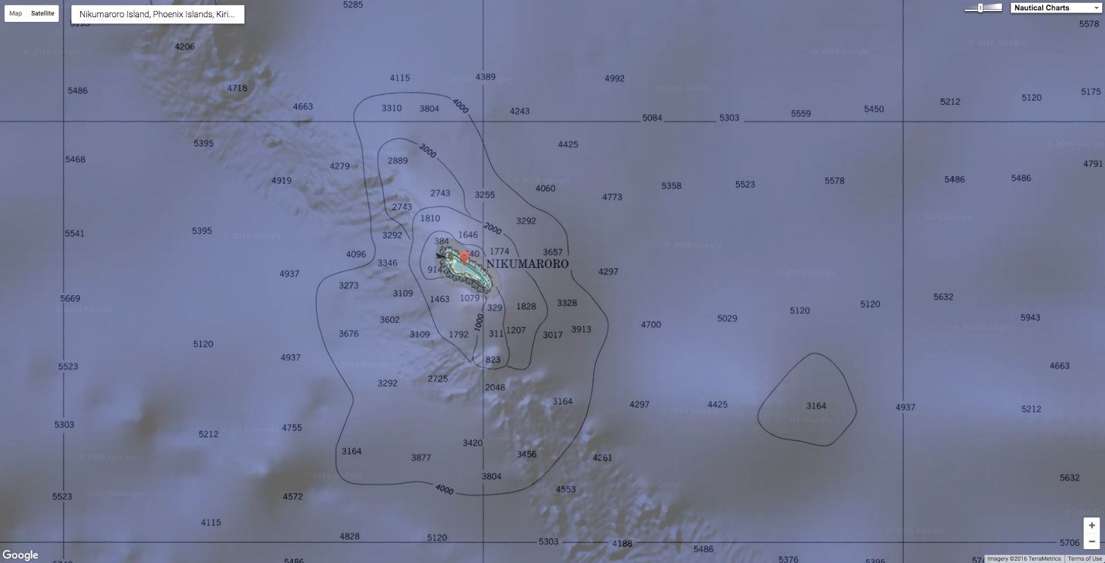 Nikumaroro Island Satellite Map
