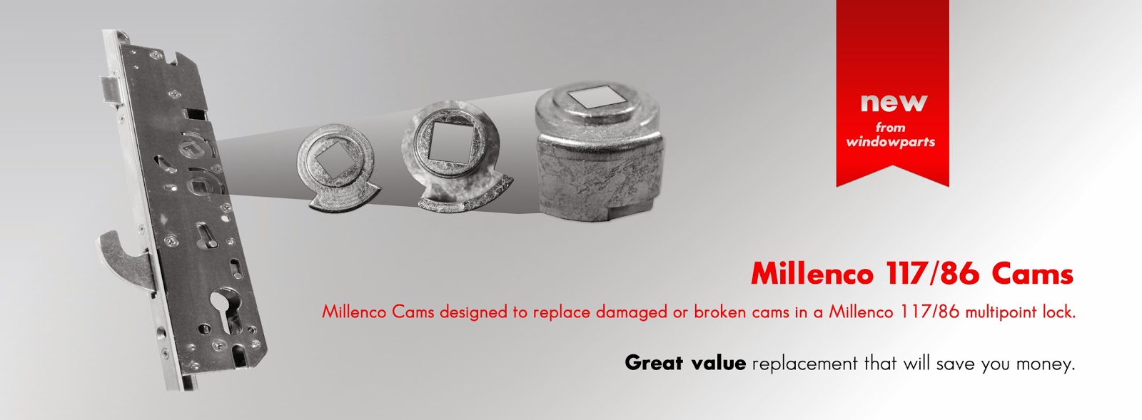 Millenco Multipoint Lock 117/86 Cams - NEW