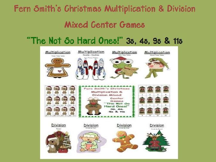 Multiplication & Division Mixed Practice Center Games For Christmas ...