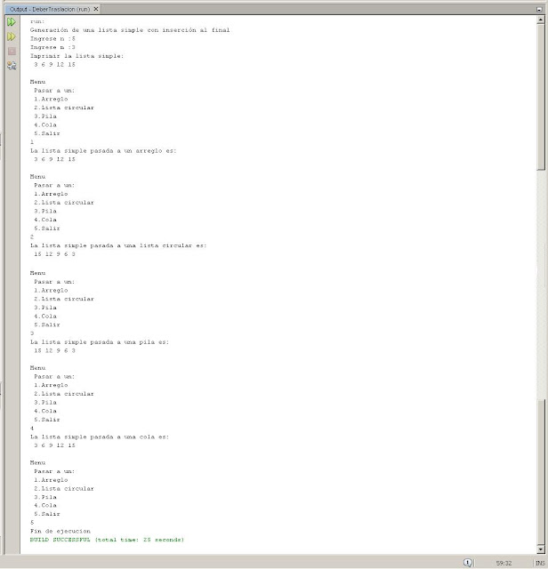 JavaYmas: Traslación de lista simple a arreglo, pila, cola y lista ...