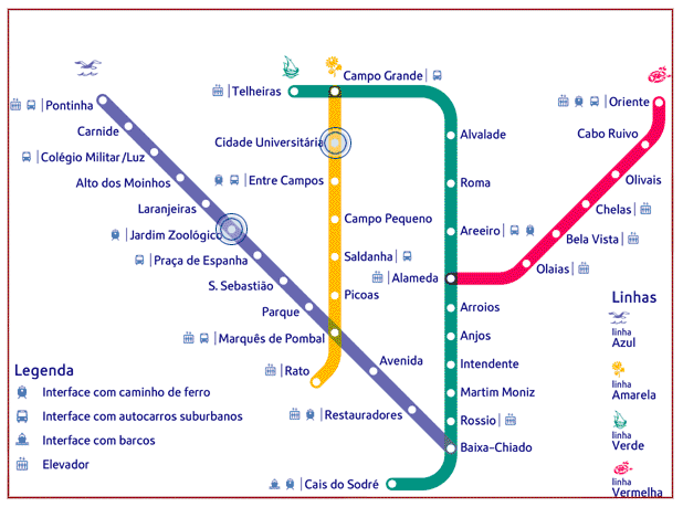 Mapa Metro Lisboa Sete Rios