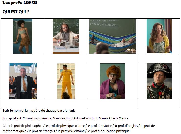 L'atelier FLE: Film "Les Profs" - Activités