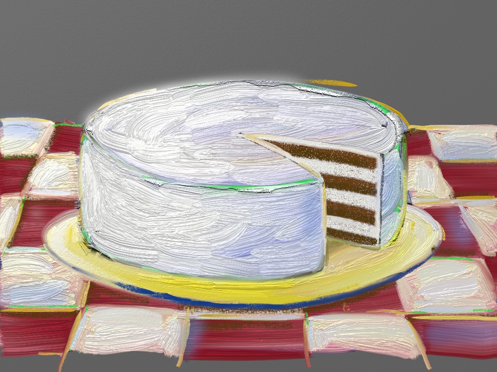 drawing (on) the world: a painting of a cake...