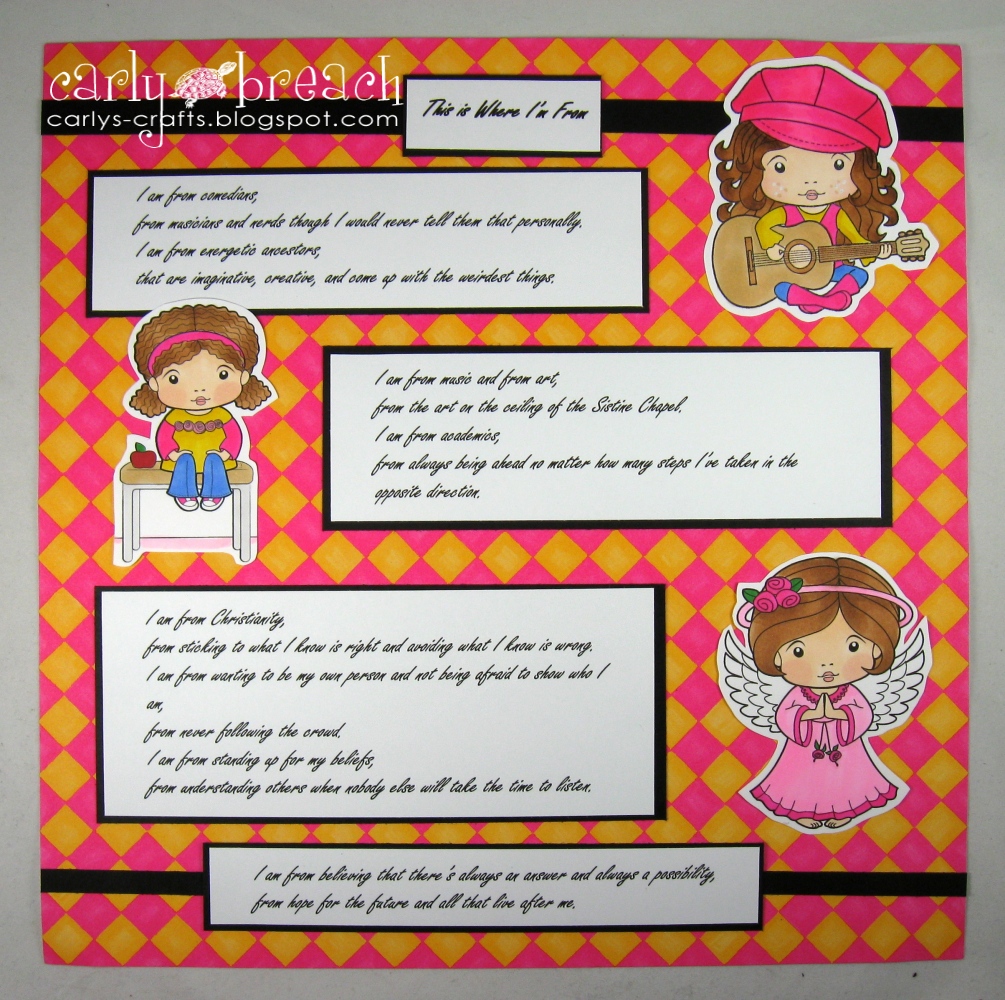 Carly's Crafts: School Project – Poem Page