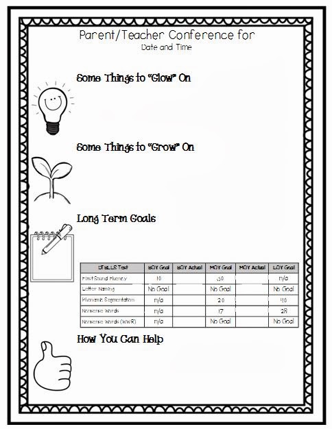 Blank Parent Teacher Conference Letter