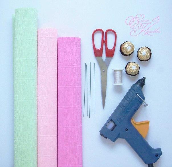 Irina: Sweet/ paper flower bouquet. DIY.