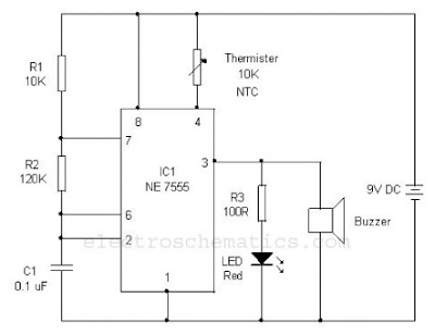 Rangkaian Aplikasi Sensor: Rangkaian Alarm Suhu