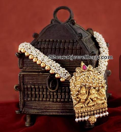 Lord Krishna Pearls Long Chain - Jewellery Designs