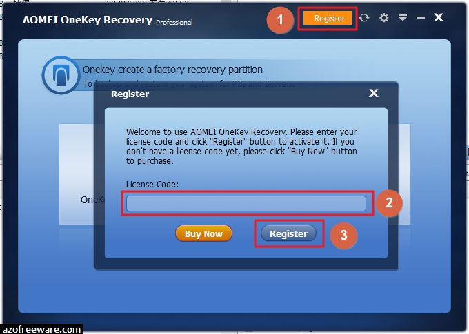 AOMEI OneKey Recovery Professional 註冊教學 - v1.6.2 - 阿榮技術學院