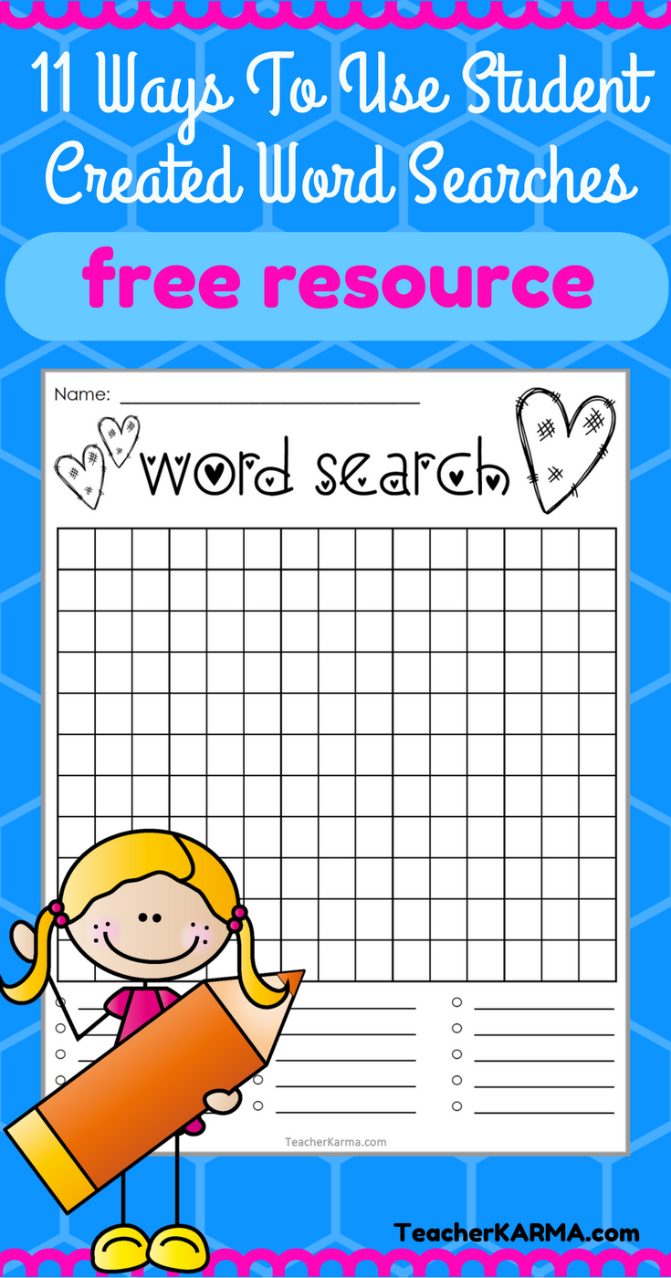 FREE Word Search Templates | Classroom Freebies | Bloglovin’