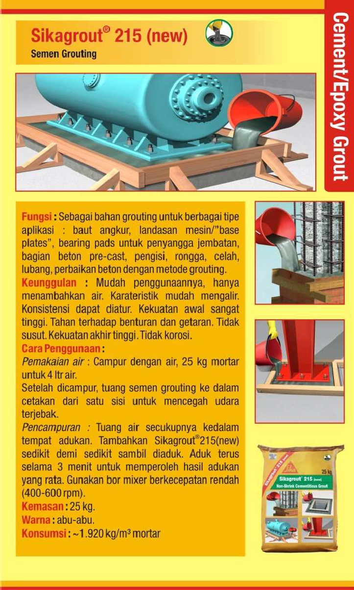 Cement / Epoxy Grout : SIKA - [Suplier-Material] Pemasuk Material Bangunan