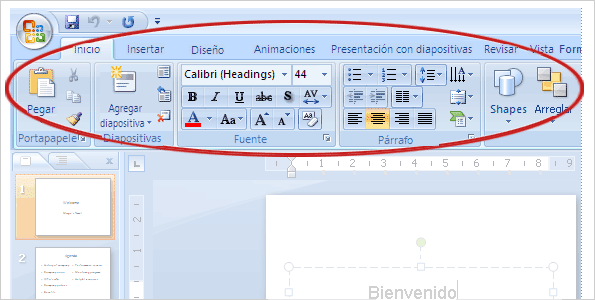 Informatica: Power Point y Elementos de la Ventana