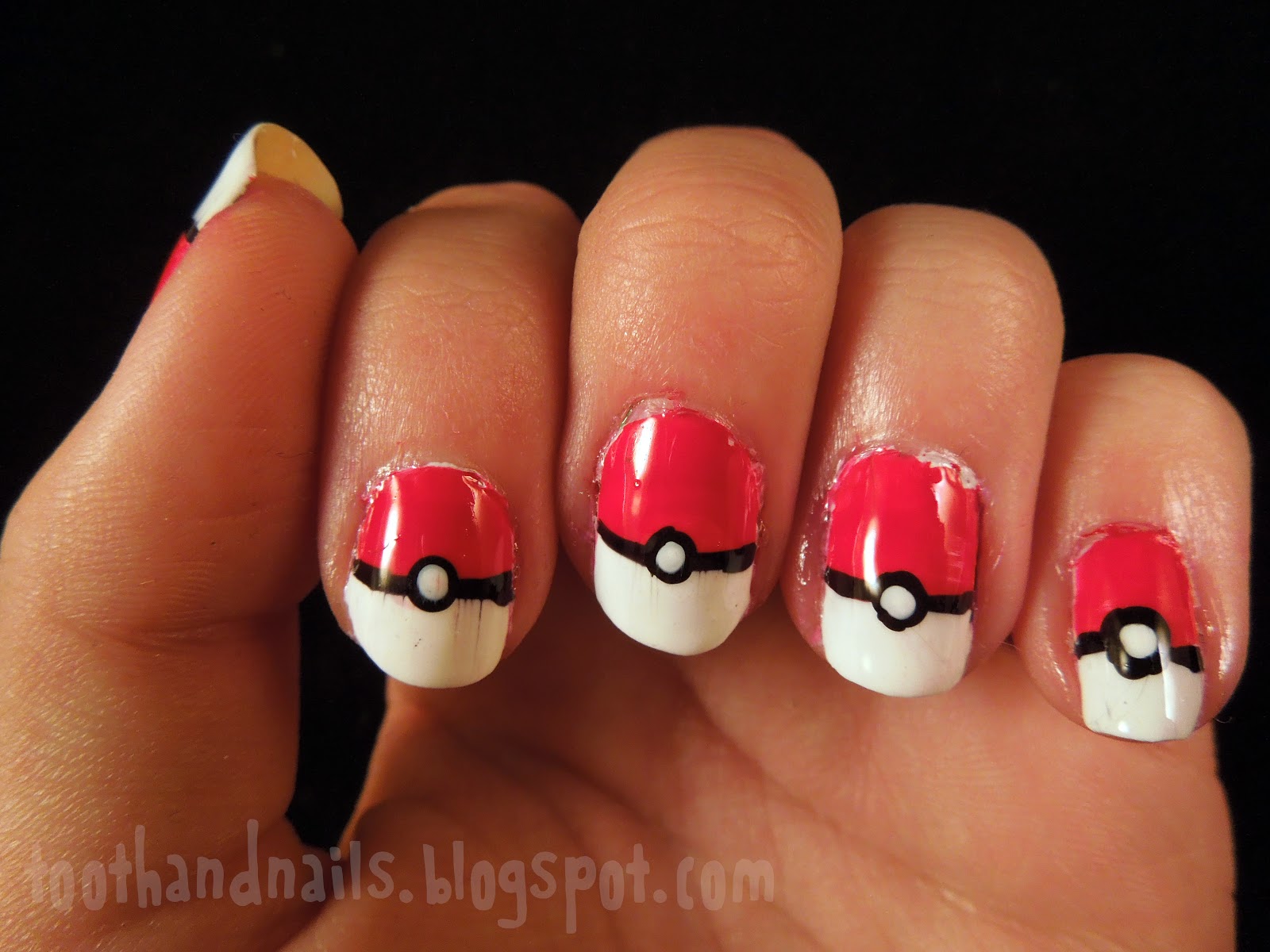 Tooth and Nails: Pokeball Nail Art!