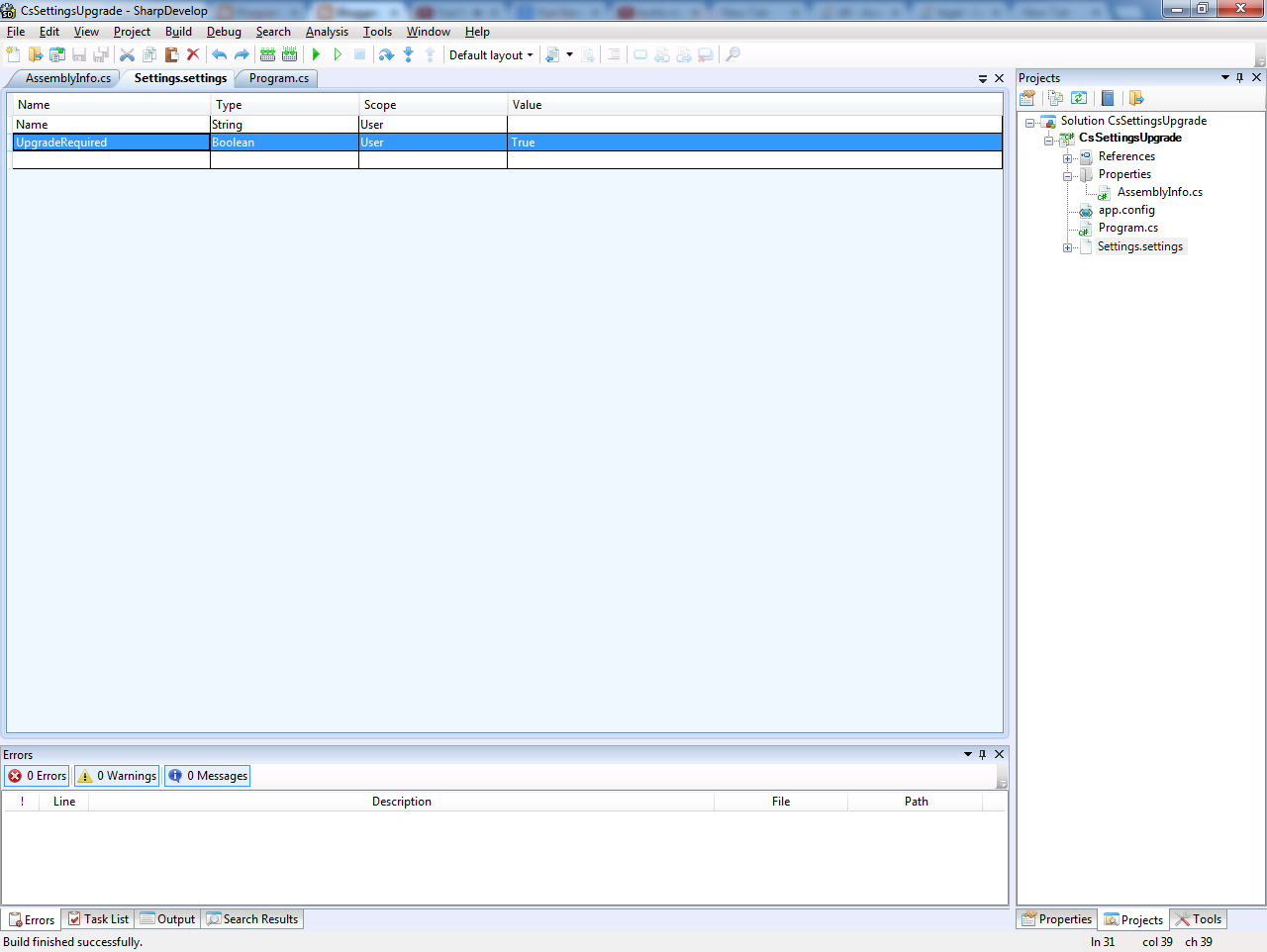 Programmer's Ranch: C# AppSettings: Upgrading Settings between Assembly Versions
