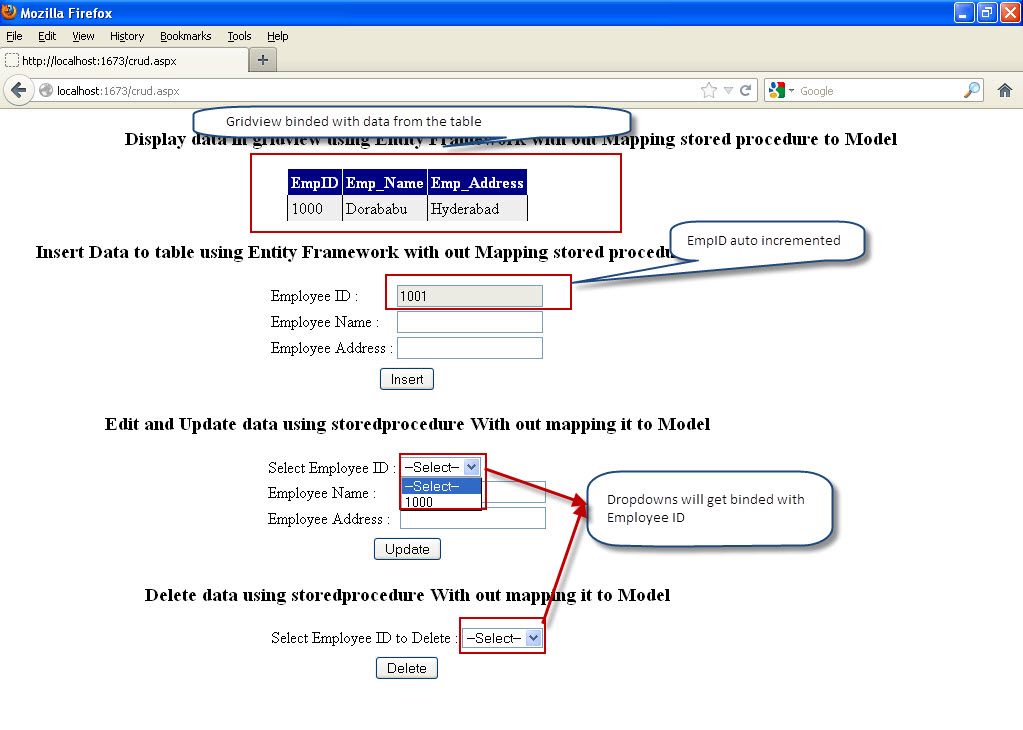 Dotnetprogramming Entity Framework Crud Operations Using Stored Procedure
