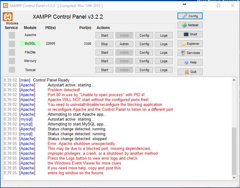Solución para XAMPP de Error puerto 80 ocupado en Windows 10