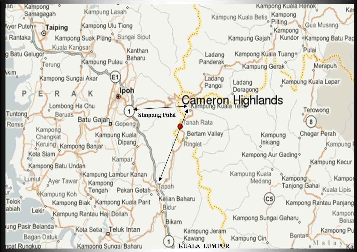 CAMERON SERVICE / MOUNTAIN TOUR & TRAVEL SDN. BHD.: 31 - Map of Cameron Highlands, Tanah Rata ...