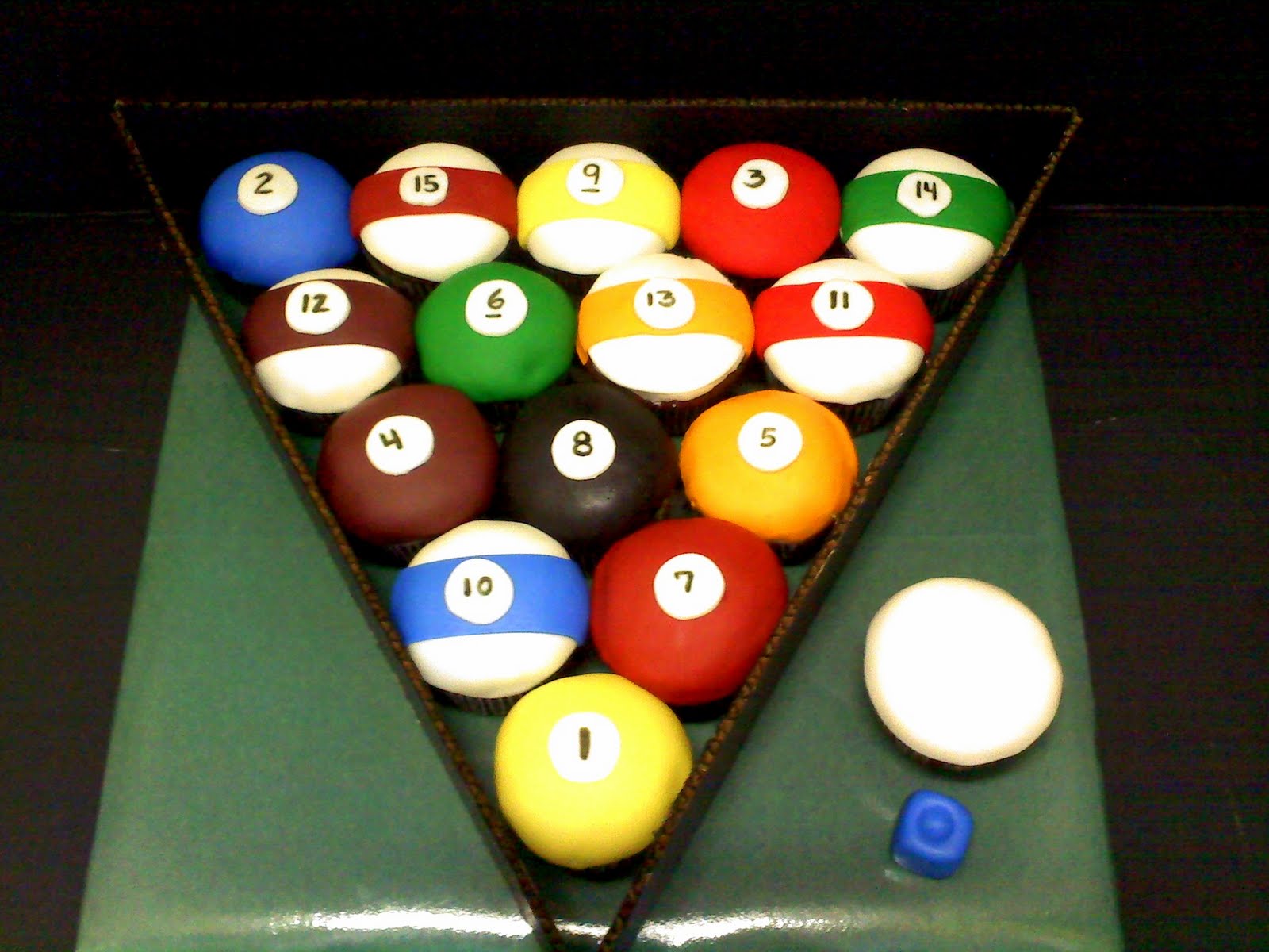 Just Add Cake: Billiard balls themed cupcakes