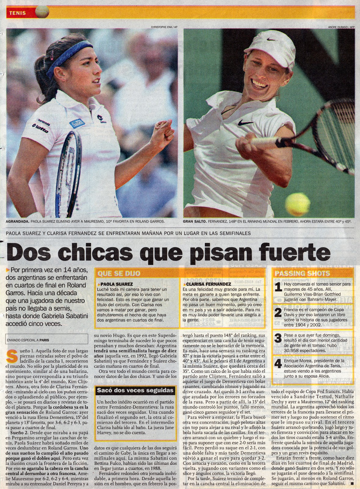 Tenistas Argentinas: Replay The Point: Clarisa Fernández, semifinalista ...