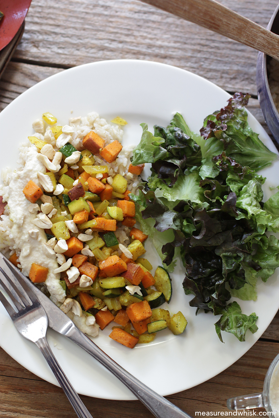 Curried Vegetables and Rice With A Vegan Cashew Sauce | Measure & Whisk ...