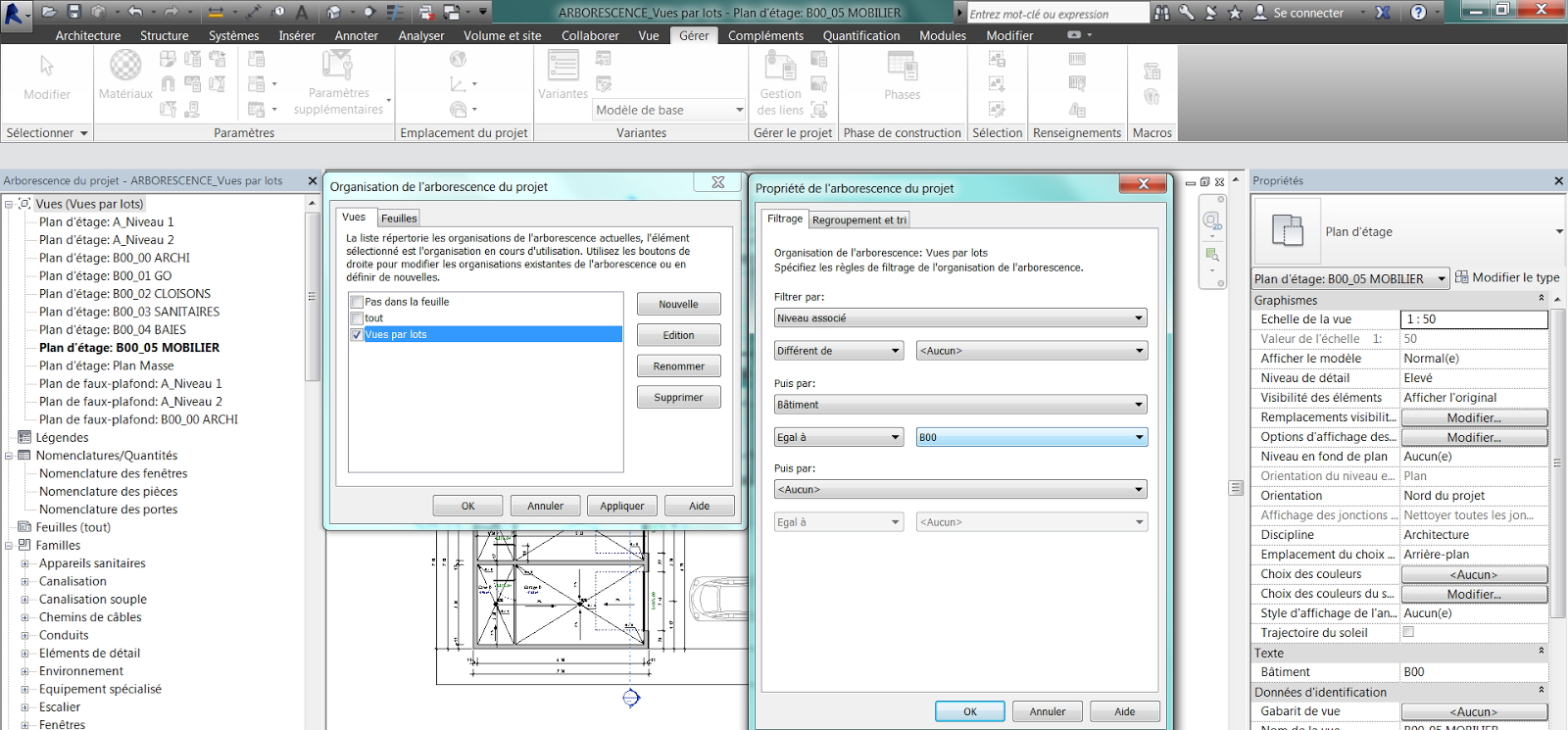 Revit-Mémo: Revit 2014_Organisation de l'arborescence, tri par lots