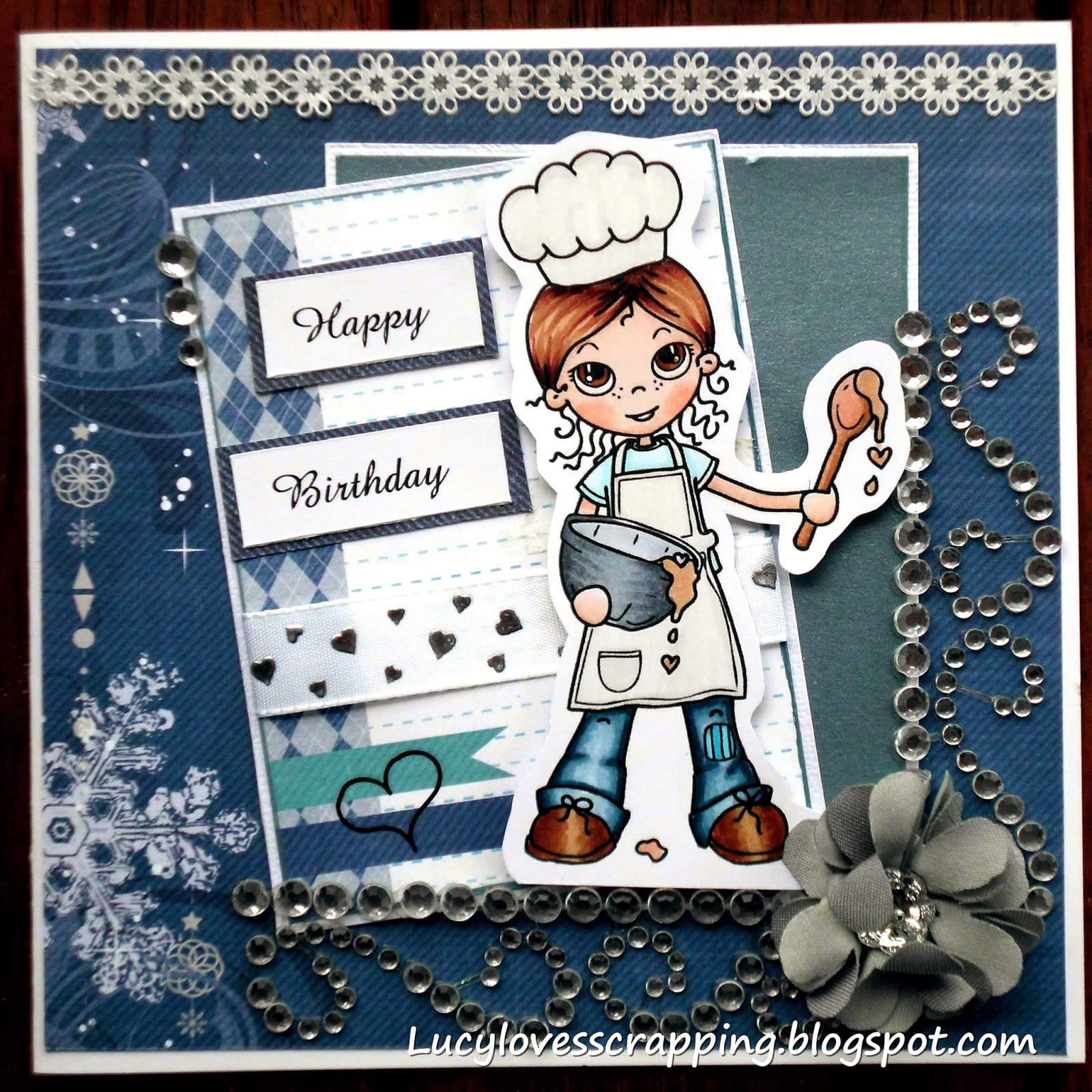 Lucy loves scrapping: Little Miss Muffet Cooking Birthday card