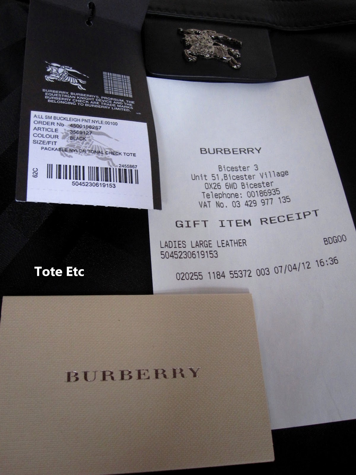 Tote Etc: BURBERRY BUCKLEIGH (BLACK)