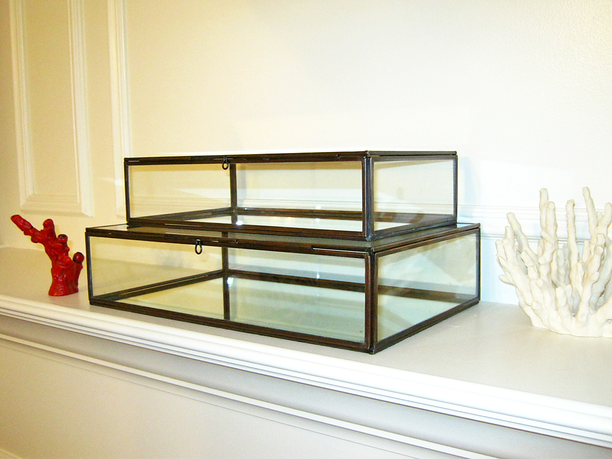 AM Dolce Vita: Clarus Glass Display Box and Brass Bunnies
