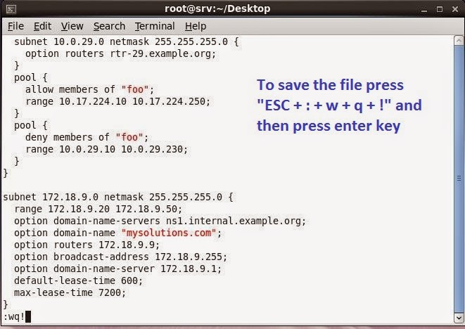 My Solutions: DHCP Server configuration in RHEL 6
