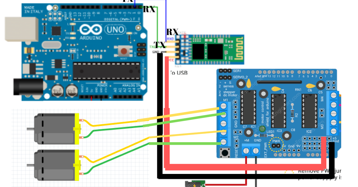 ARDUINO BLUTOOTH CAR CIRCUIT DIGRAM