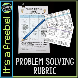 Problem Solving Rubric-Try out this math freebie! - The Teacher Studio