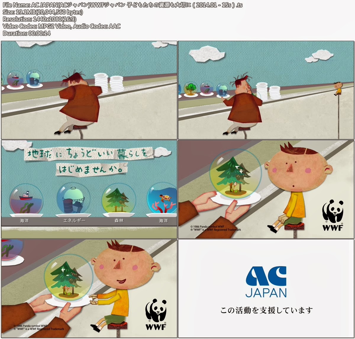 AC JAPAN(ACジャパン)WWFジャパン 子どもたちの資源も大切に（2014.01－15s）