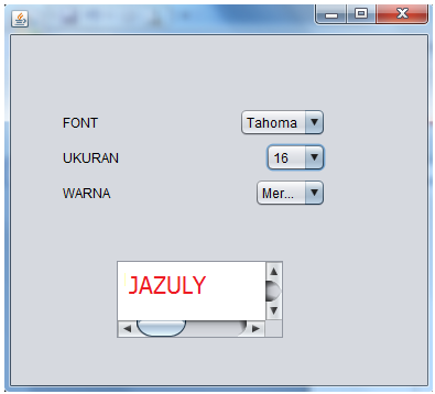 Membuat Komponen JTextArea, JComboBox dan Color Font Pada Netbeans | Jazuly