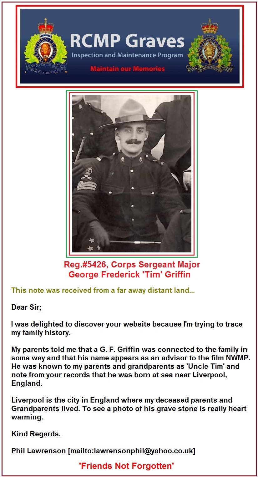 RCMP/GRC Grave Discovery & Information Website: www.rcmpgraves.com: In ...