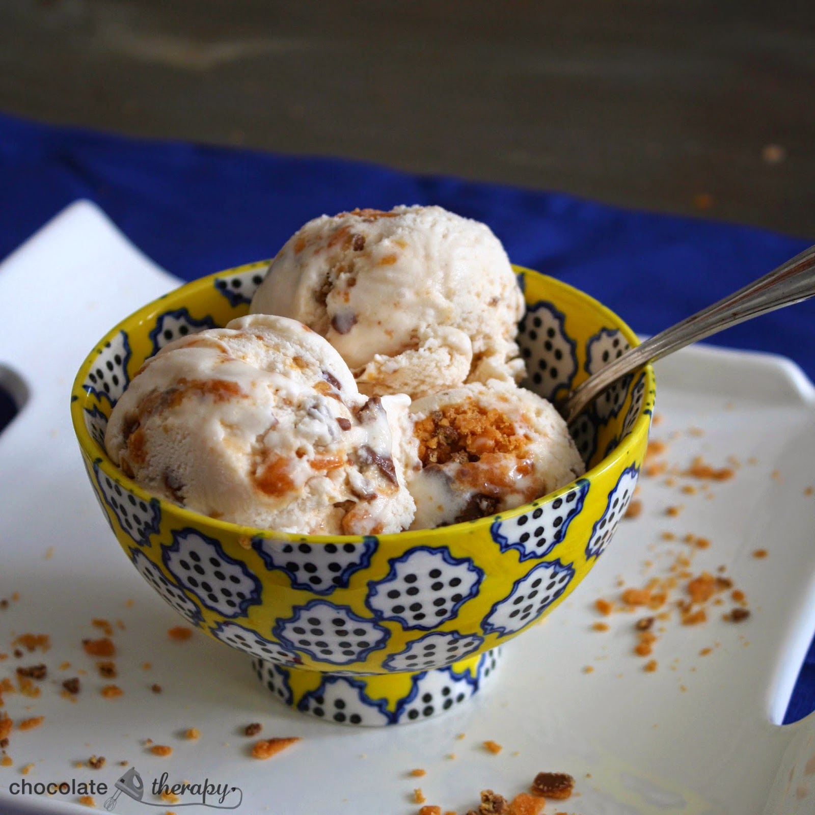 Chocolate Therapy: Double Butterfinger Ice Cream