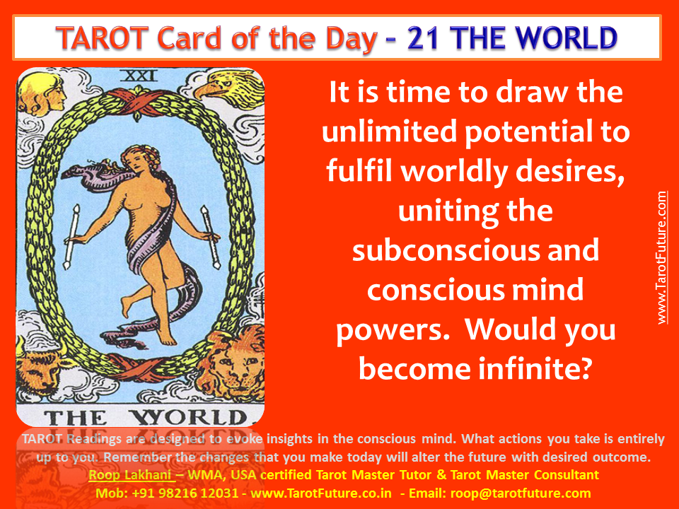 #Tarot Card of the DAY - Major Arcana 21 The World - Roop Lakhani