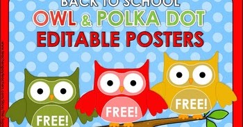 Classroom Freebies Too: Back to School – OWL & POLKA DOT – Editable ...