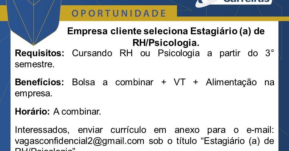 Fanor Carreiras: ESTAGIÁRIO (A) DE RH/PSICOLOGIA